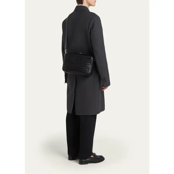 Bottega Veneta Intrecciato Crossbody Bag - Black/silver