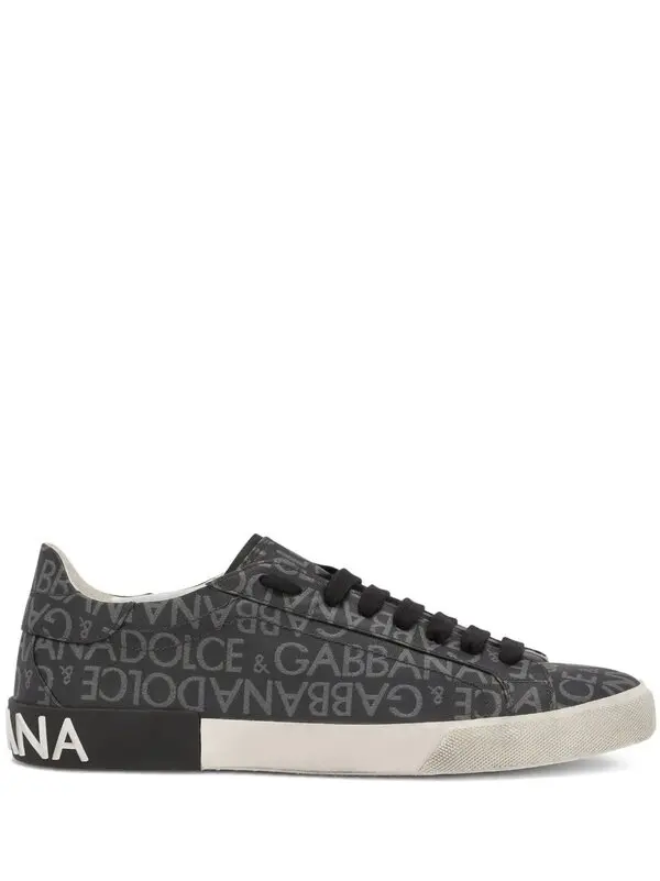 Dolce & Gabbana Portofino Logo-print Sneakers - Grey