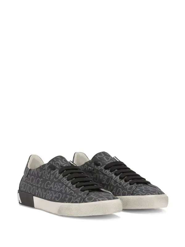 Dolce & Gabbana Portofino Logo-print Sneakers - Grey