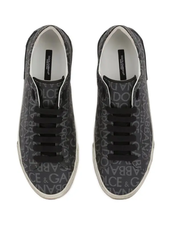 Dolce & Gabbana Portofino Logo-print Sneakers - Grey