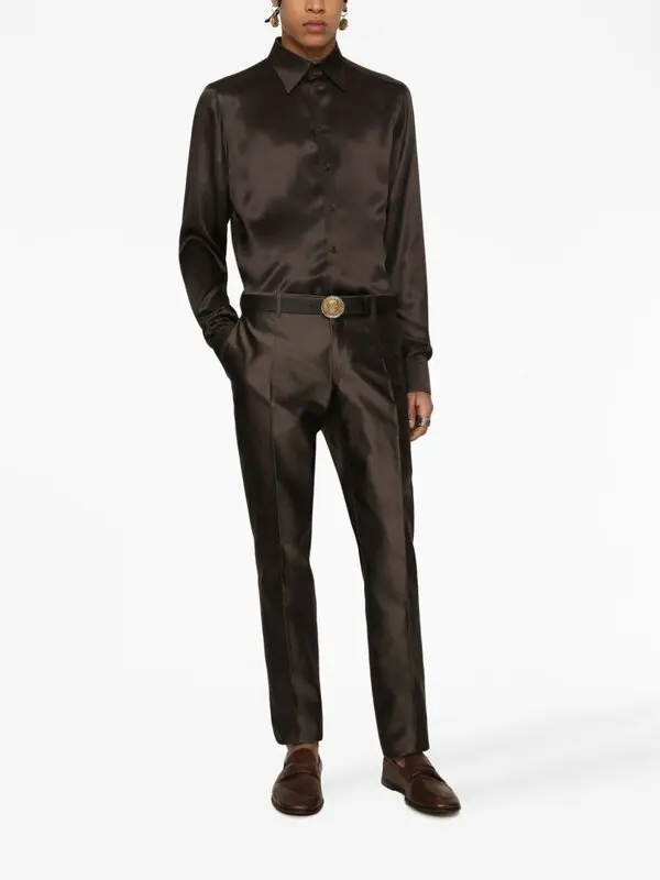Dolce & Gabbana Point-collar Silk Shirt