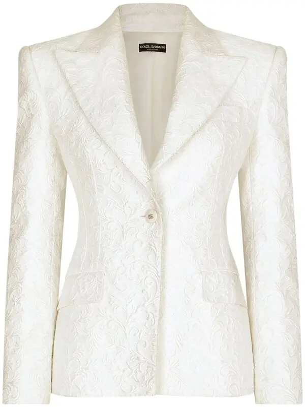 Dolce & Gabbana Brocade Turlington Blazer - White