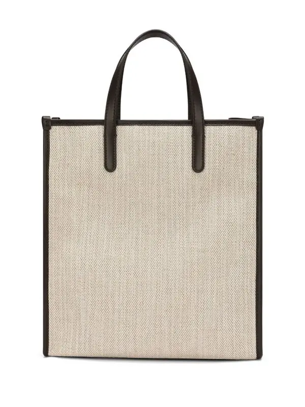 Dolce & Gabbana Small Canvas Shopping Tote Bag - Neutrals