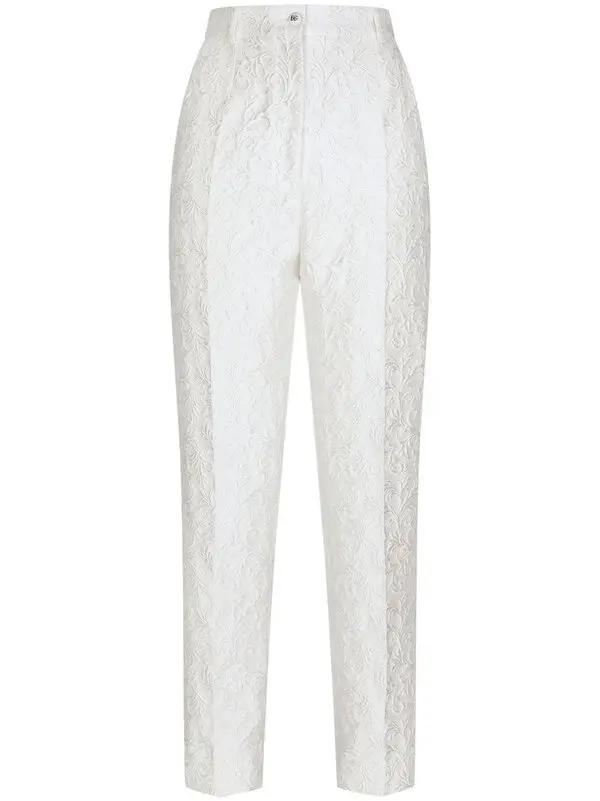 Dolce & Gabbana Embroidered Cigarette Trousers - White