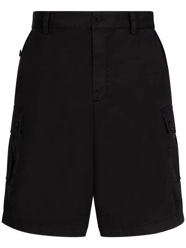 Dolce & Gabbana Logo-plaque Cargo Shorts - Black