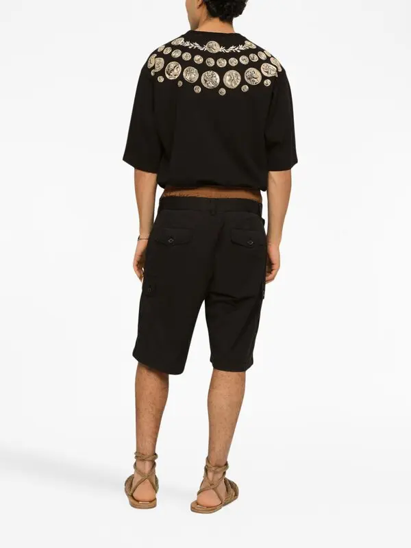 Dolce & Gabbana Logo-plaque Cargo Shorts - Black