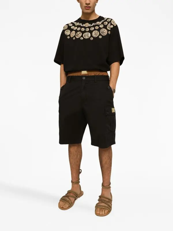 Dolce & Gabbana Logo-plaque Cargo Shorts - Black