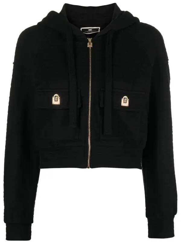 Elisabetta Franchi Logo-jacquard Zip-up Hoodie