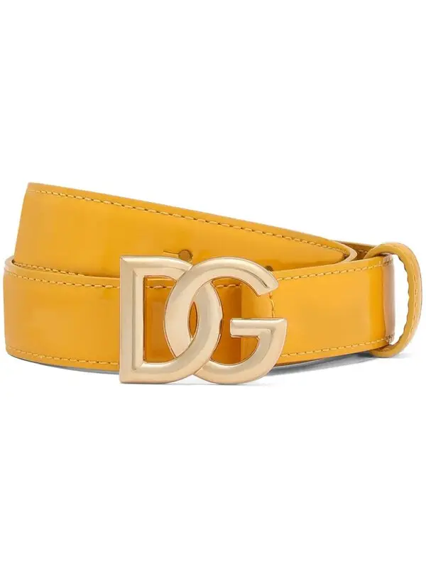 Dolce & Gabbana Logo-Buckle Leather Belt In Yellow - 40% Off  display picture 1