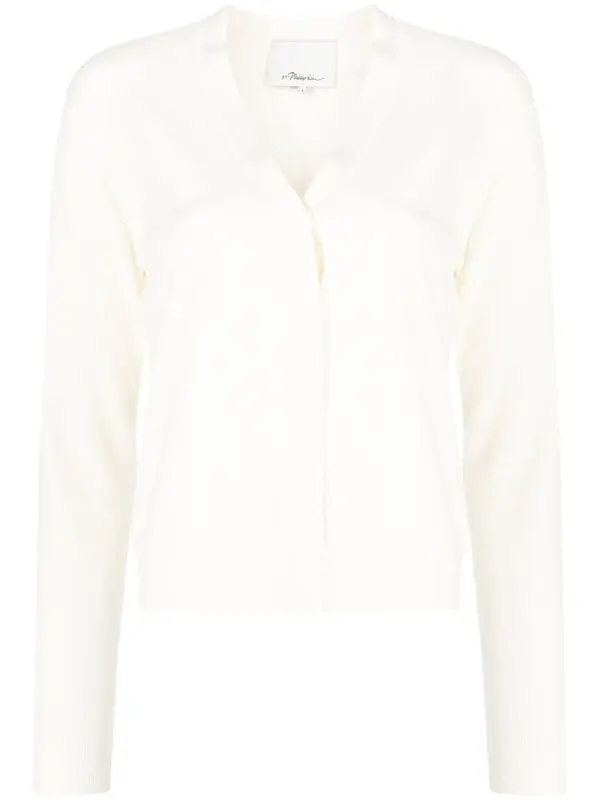 3.1 Phillip Lim V-neck Crepe Cardigan - White