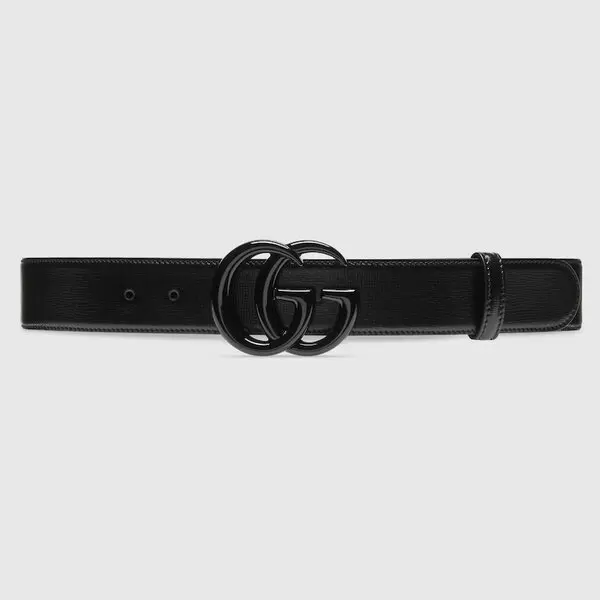 Gucci GG Marmont Wide Belt (2023) White Wide Leather Belt With Double G Buckle | GUCCI® US main image 3
