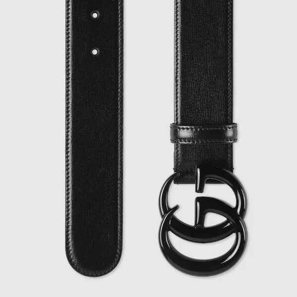 Gucci Gg Marmont Wide Belt Leather - Black | Editorialist display picture 3