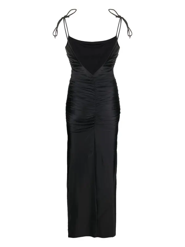 good american satin slip maxi dress Good American Sleeveless Satin Slip Maxi Dress