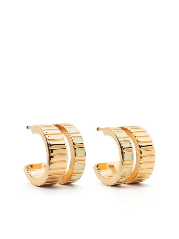 IVI Slot Gem-embellished Hoop Earrings - Gold
