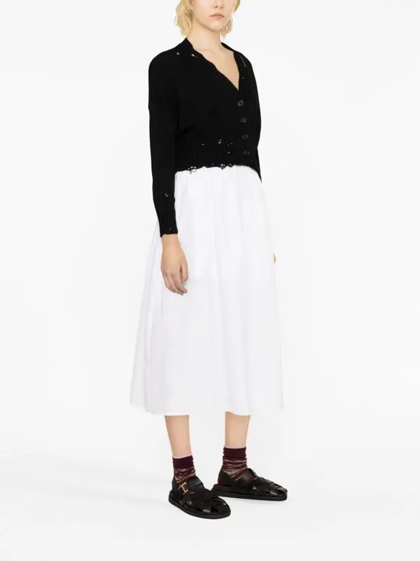 Marni Distressed Cropped Cardigan - Black