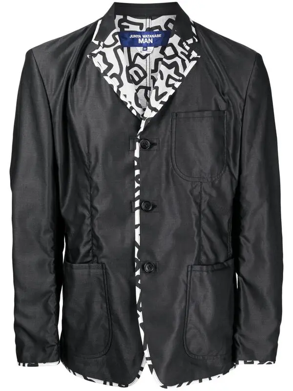 Junya Watanabe Contrasting-trim Buttoned Blazer