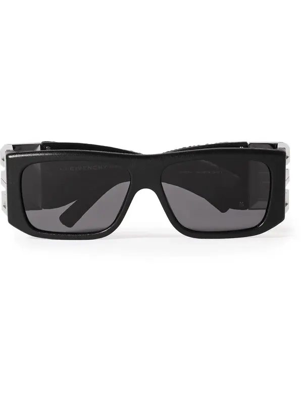 Givenchy 4g Square-Frame Acetate, Silver-Tone And Leather  display picture 1