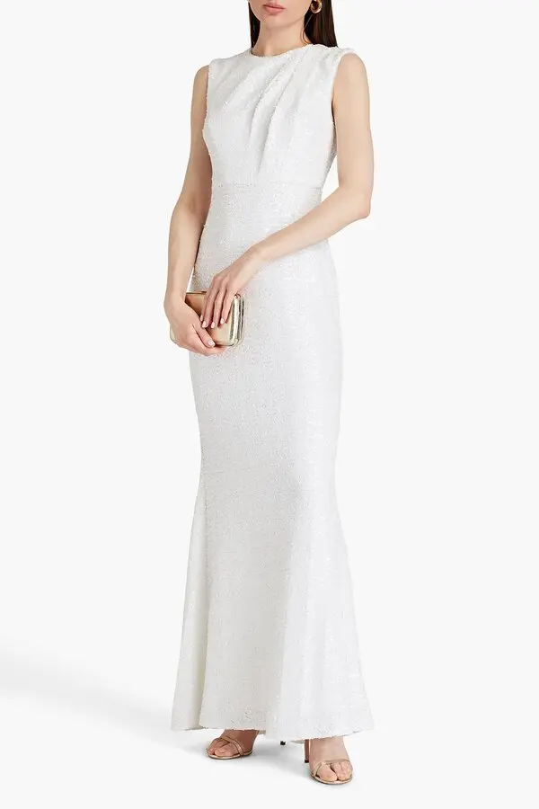 Badgley Mischka Sequined Mesh Gown