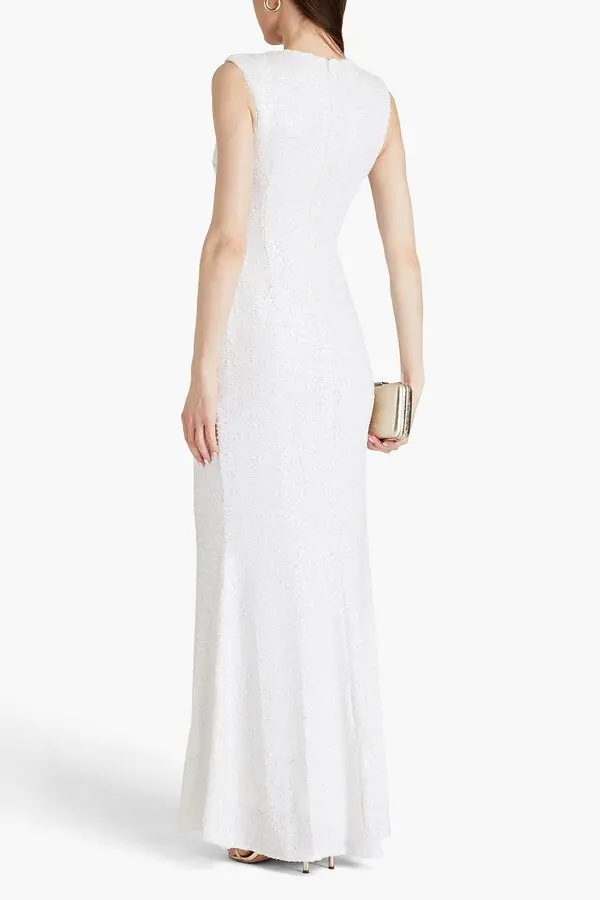 Badgley Mischka Sequined Mesh Gown