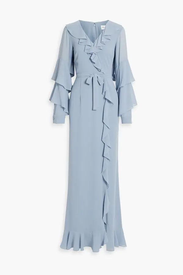 MIKAEL AGHAL Ruffled Crepe Maxi Dress