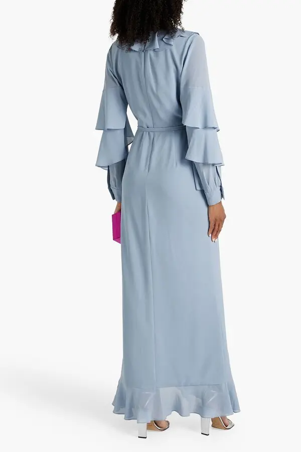 MIKAEL AGHAL Ruffled Crepe Maxi Dress