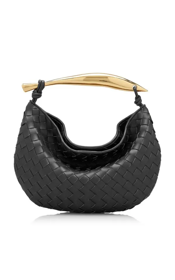 Bottega Veneta Sardine Intrecciato Leather Top Handle Bag - Black
