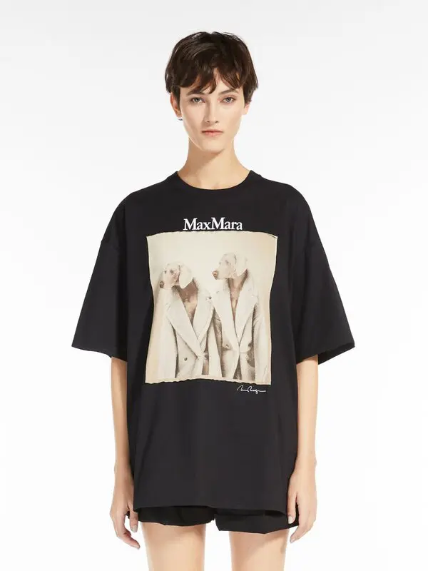 Max Mara Cotton T-shirt With Wegman Print