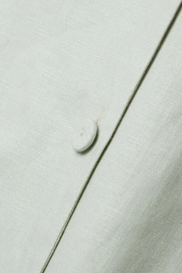 Another Tomorrow Net Sustain Double-breasted Linen Shirt