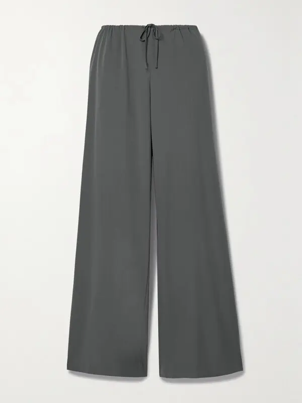 THE ROW Barrie Wide-leg Wool-crepe Pants