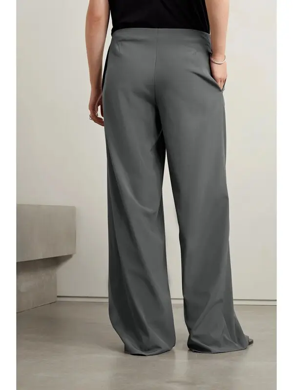 THE ROW Barrie Wide-leg Wool-crepe Pants