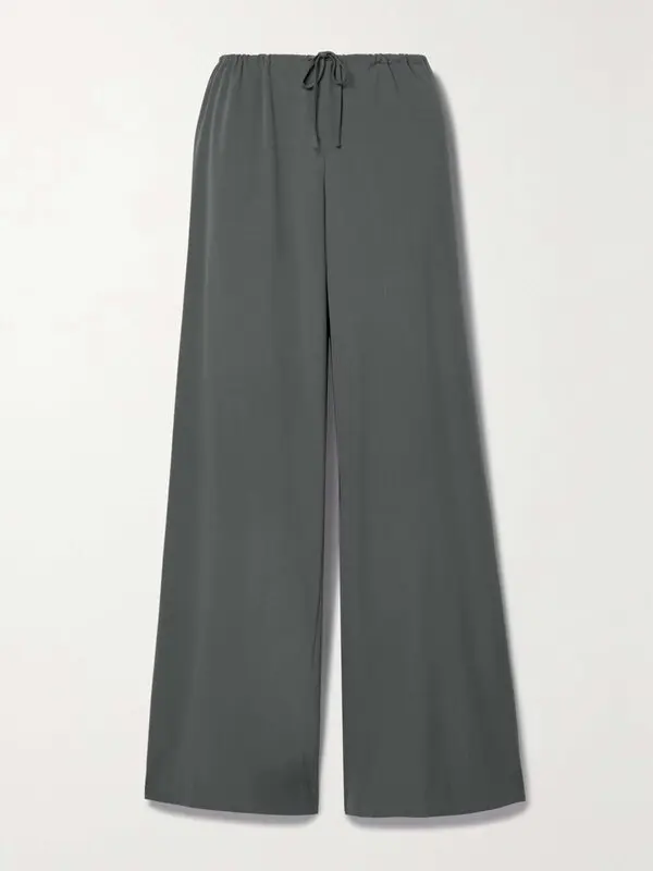 THE ROW Barrie Wide-leg Wool-crepe Pants