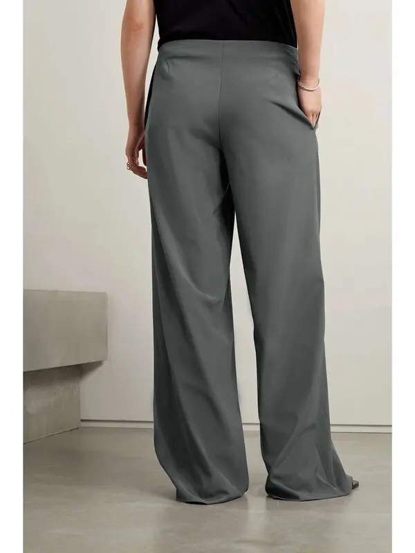 THE ROW Barrie Wide-leg Wool-crepe Pants