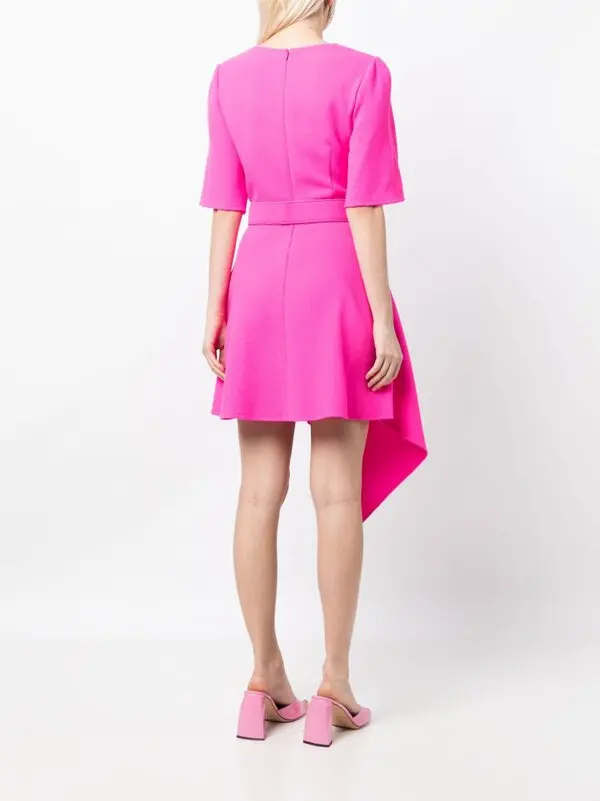 Oscar De La Renta Asymmetric-hem Belted Dress