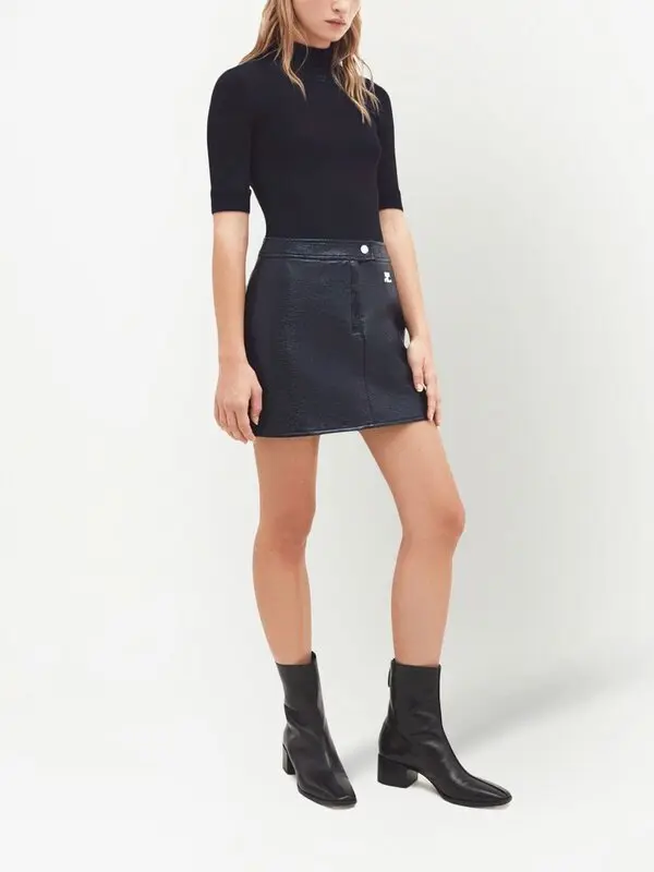 COURREGES Reedition Vinyl Mini Skirt - Blue