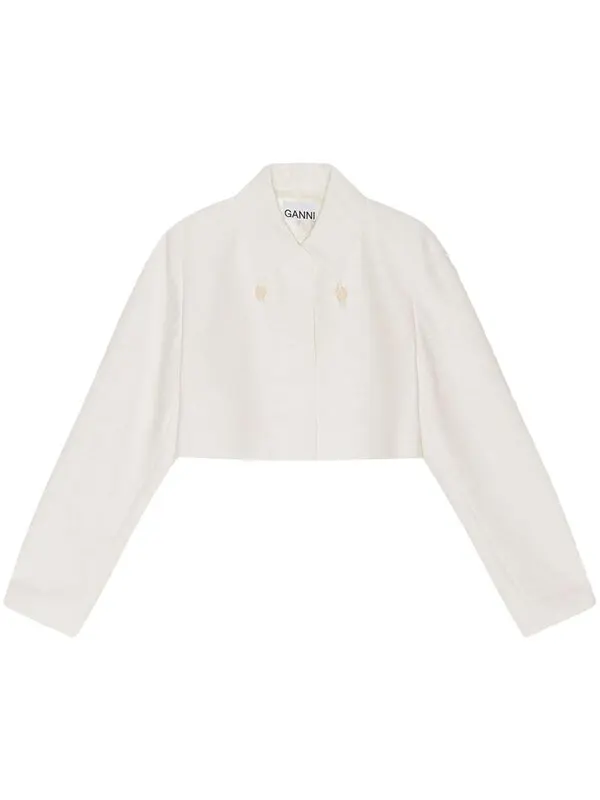 GANNI Slub Cropped Jacket
