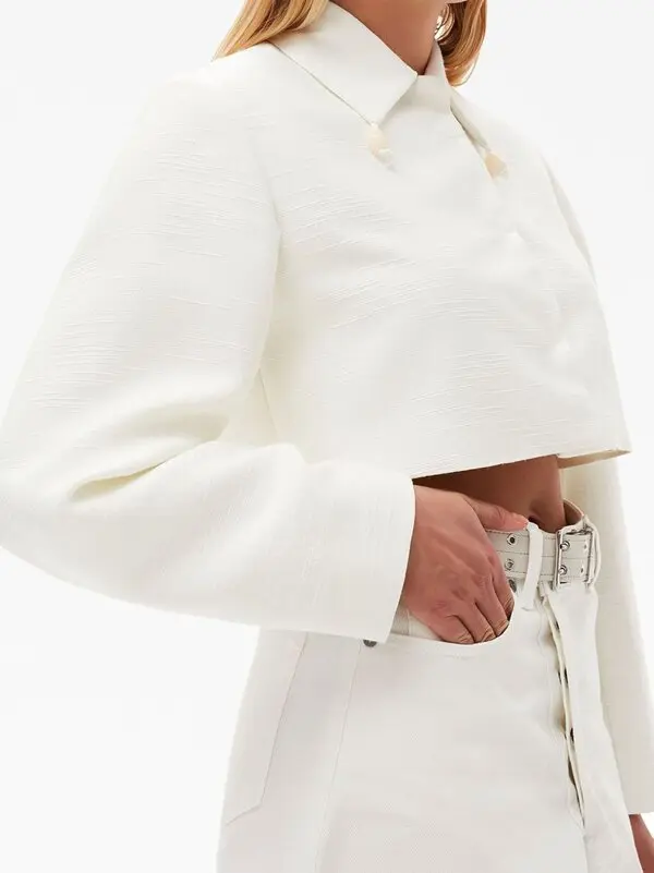 GANNI Slub Cropped Jacket