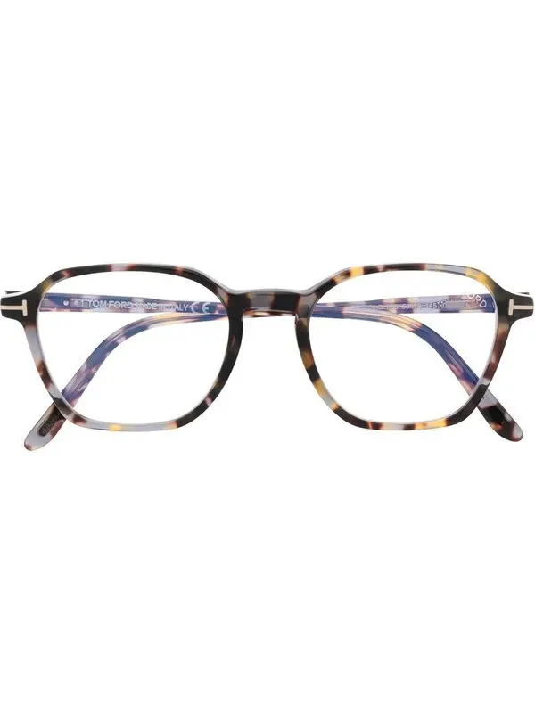 TOM FORD Tortoiseshell-effect Round-frame Glasses