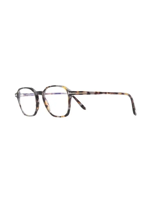 TOM FORD Tortoiseshell-effect Round-frame Glasses