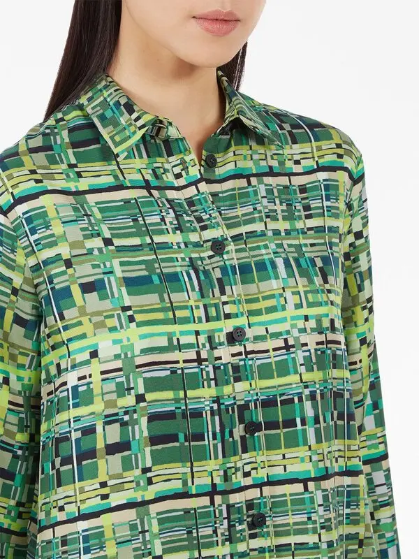 FERRAGAMO Long-sleeved Checkered Silk Shirt