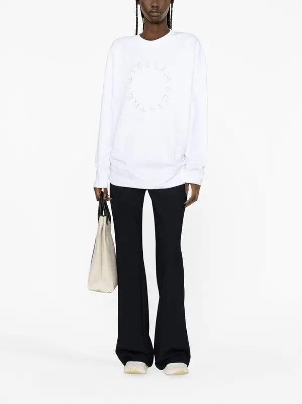 Stella McCartney Rhinestone-embellished Logo Sweatshirt - White