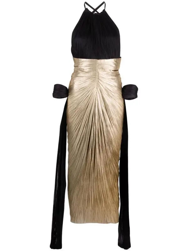 MARIA LUCIA HOHAN Macy Two-tone Ruched Silk Dress