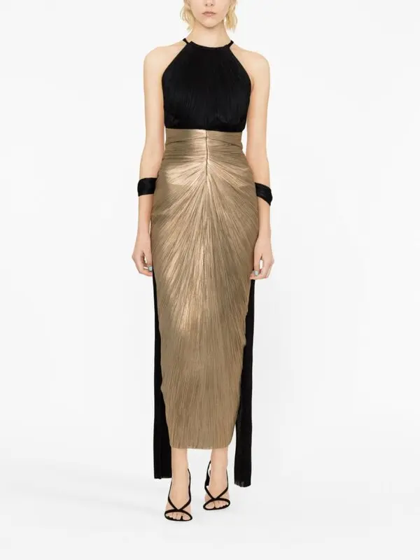 MARIA LUCIA HOHAN Macy Two-tone Ruched Silk Dress