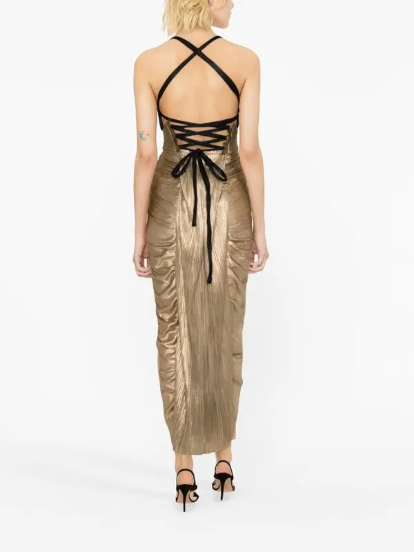 Maria Lucia Hohan Macy Two-Tone Ruched Silk Dress - Black