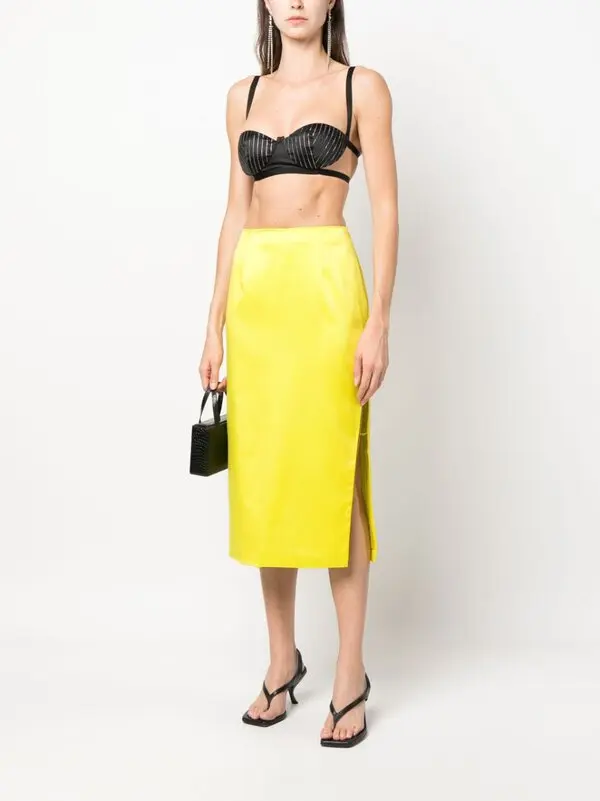 Gcds Satin-finish High-waisted Skirt