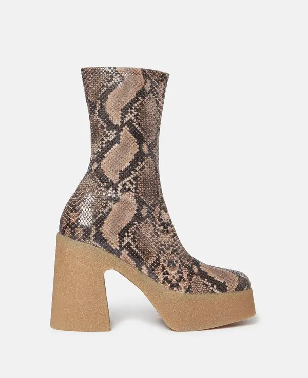 Stella McCartney Skyla Alter Python Chunky Platform Ankle Boots