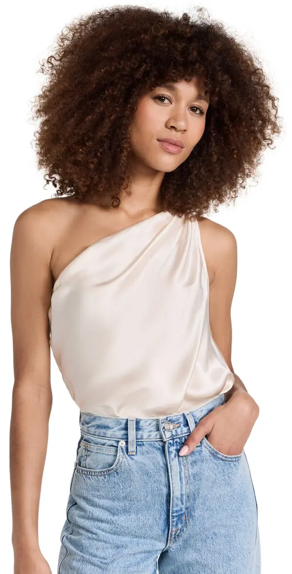 Cami Nyc Darby Silk Thong Bodysuit - Ceramic