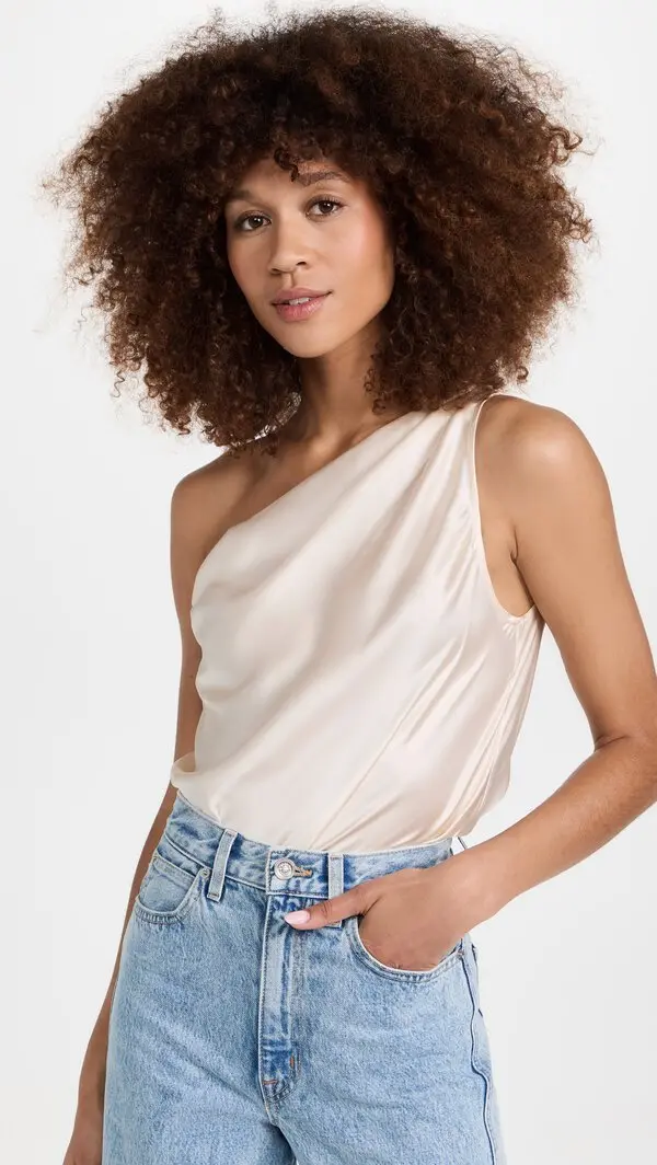 Cami Nyc Darby Silk Thong Bodysuit - Ceramic