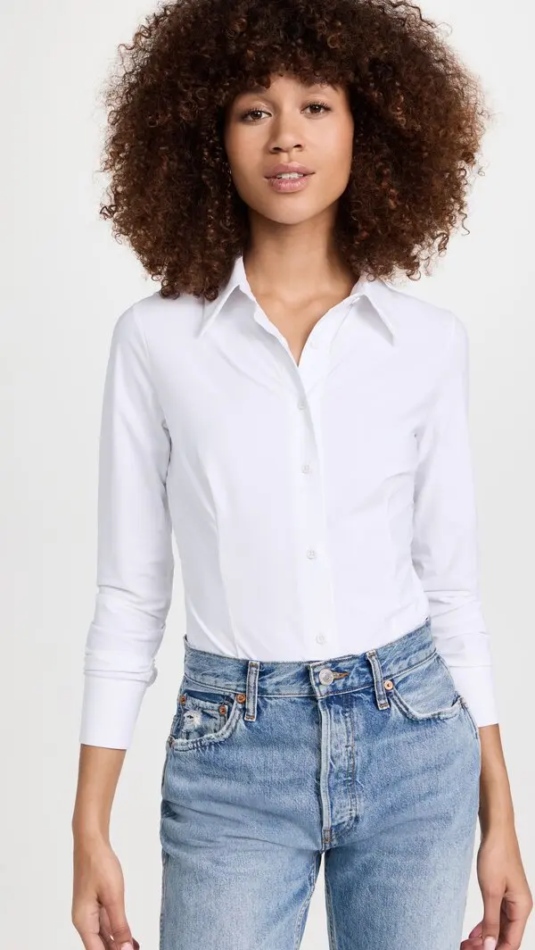 Commando Classic Button-down Thong Bodysuit - White