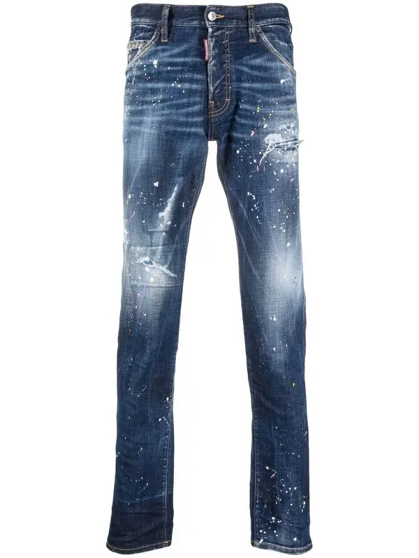 Dsquared2 Twimphony Paint-splatter Jeans - Blue