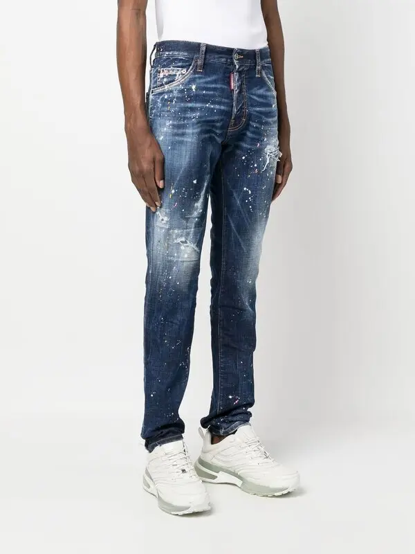 Dsquared2 Twimphony Paint-splatter Jeans - Blue